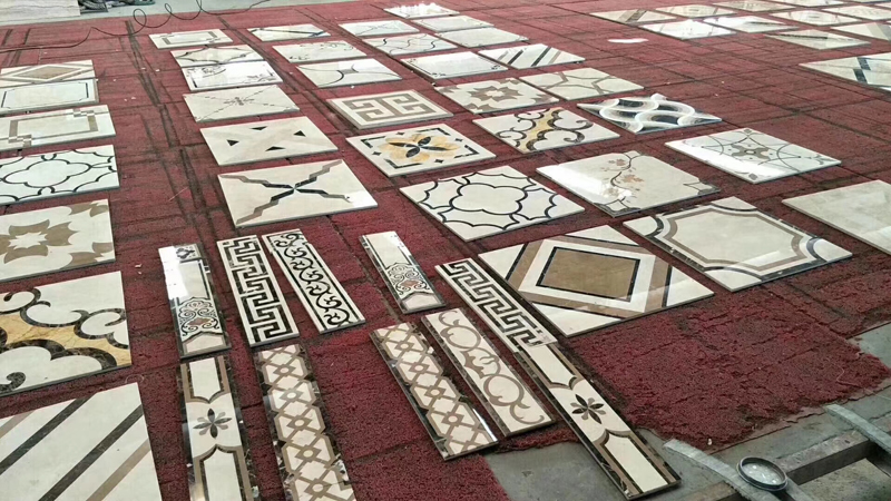 Marble water jet medallion